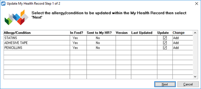 Add an Allergy to a Patient's My Health Record