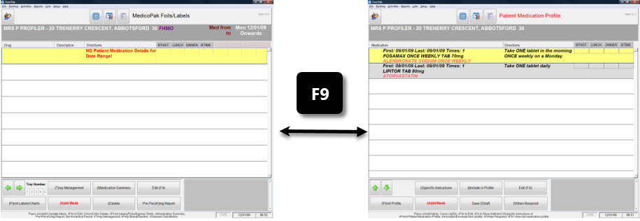 Navigate to the Patient Medication Profile
